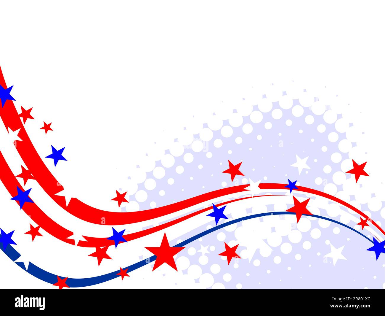 vector illustration of red and blue stars and stripes on white ...