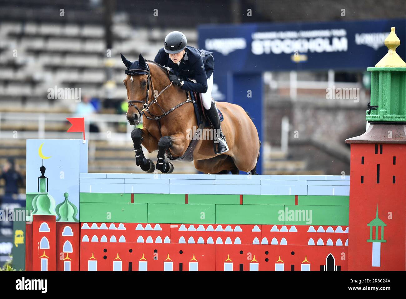 Max Kühner, Austria, with the horse Elektric Blue P during the Grand ...