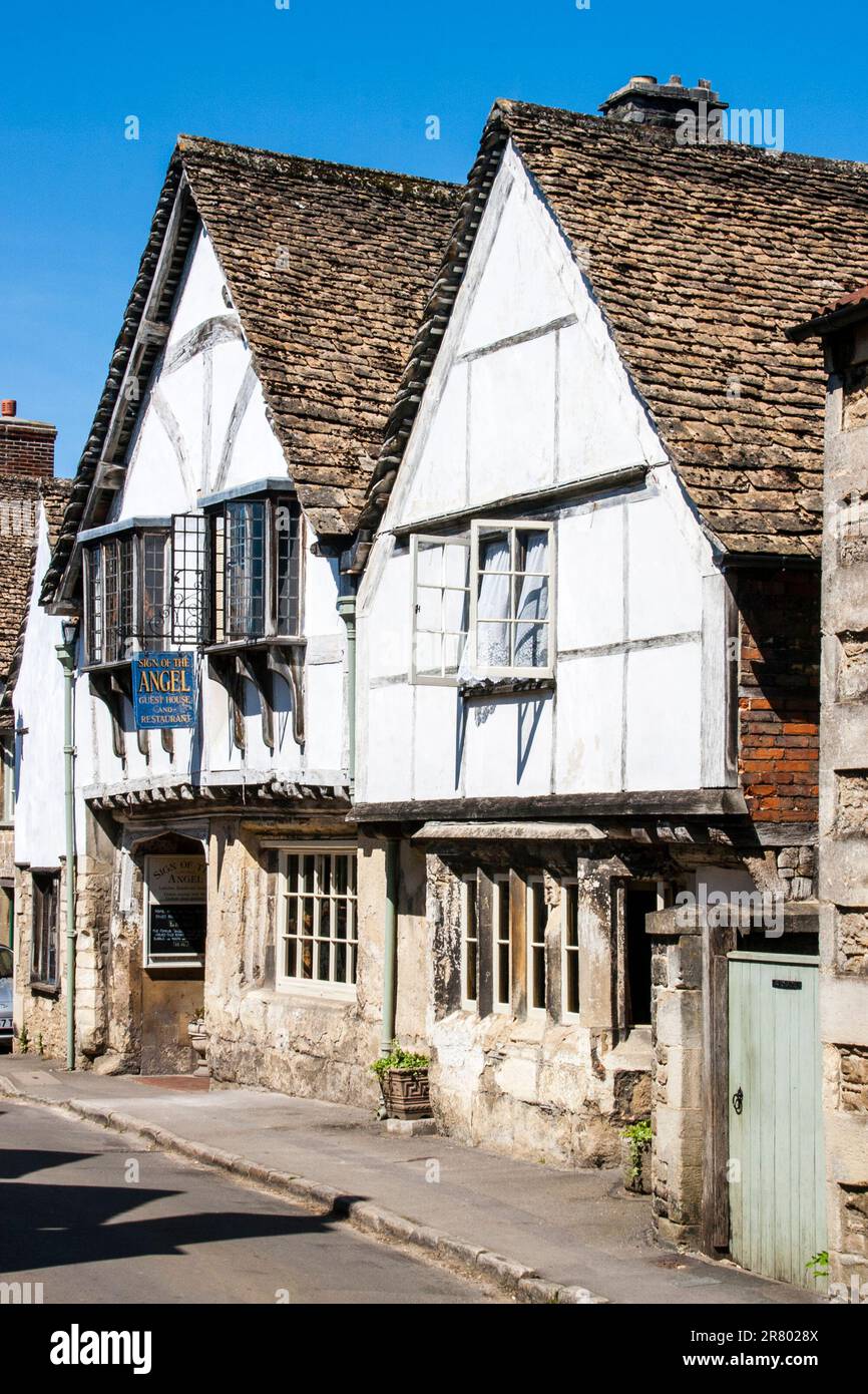 England, Lacock. View along 16th century picturesque Church street, The ...