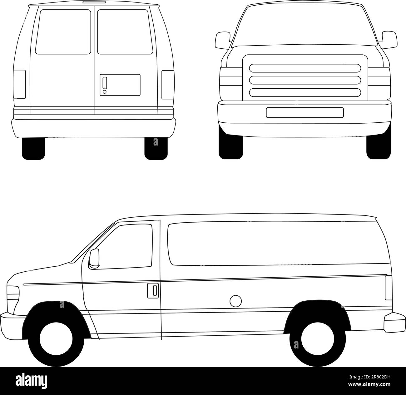 Delivery van line illustration Stock Vector Image & Art - Alamy