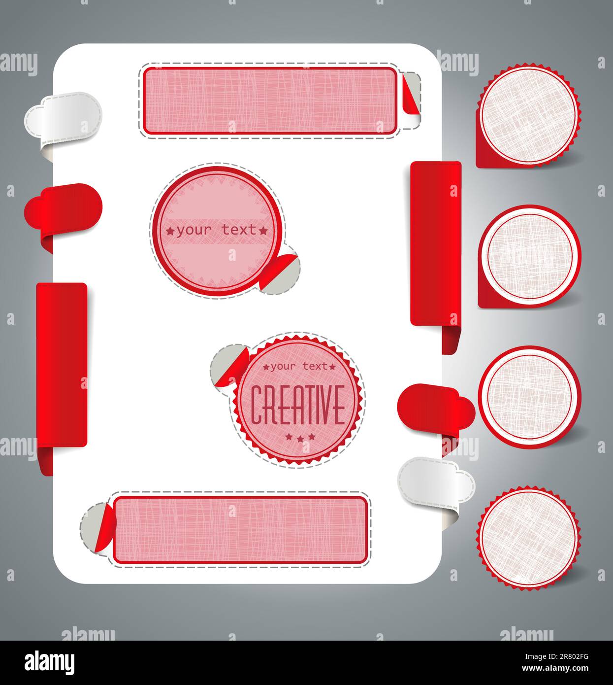 On a white background with red labels with tabs Stock Vector Image ...