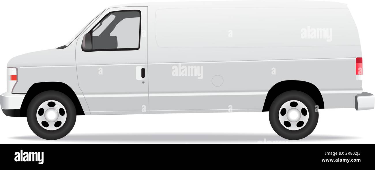 Delivery van side view illustration isolated on white Stock Vector ...