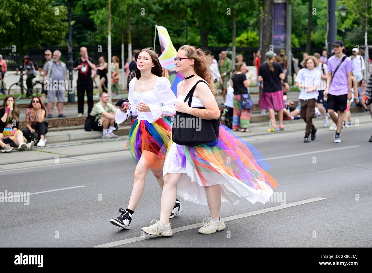 Vienna, Austria. June 17, 2023. Rainbow Parade on Vienna's Ringstrasse ...