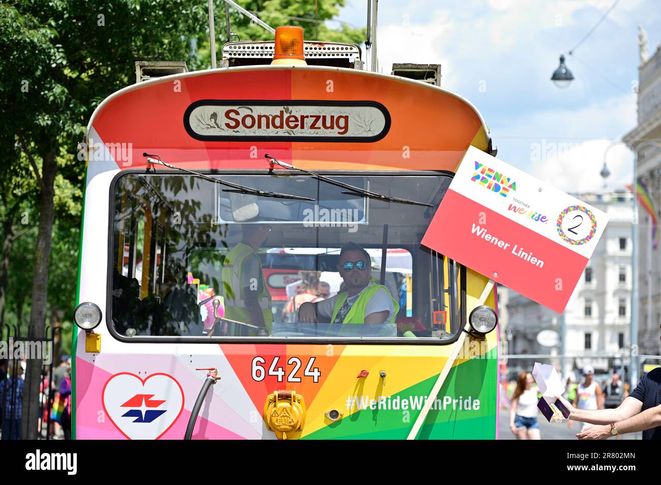Vienna, Austria. June 17, 2023. Rainbow Parade on Vienna's Ringstrasse ...