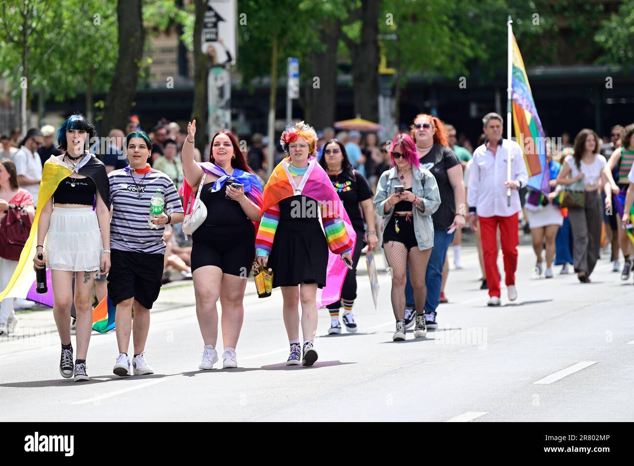 Vienna, Austria. June 17, 2023. Rainbow Parade on Vienna's Ringstrasse ...