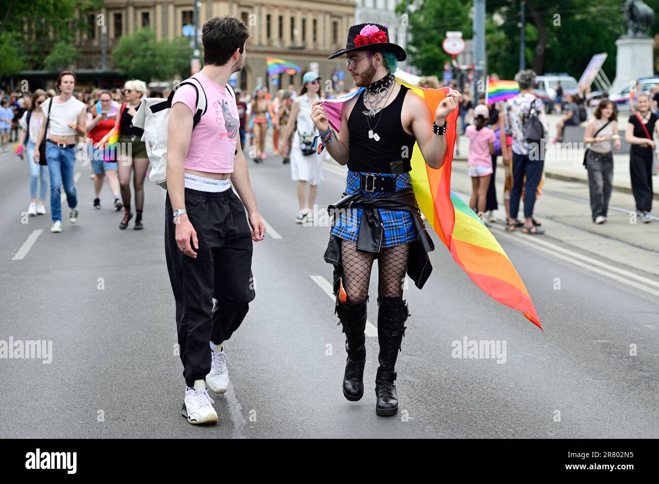 Vienna, Austria. June 17, 2023. Rainbow Parade on Vienna's Ringstrasse ...