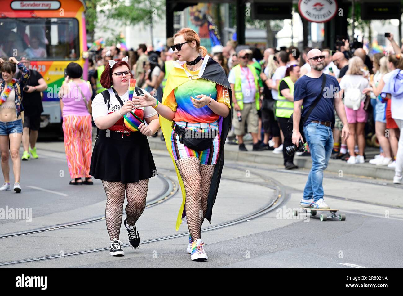 Vienna, Austria. June 17, 2023. Rainbow Parade on Vienna's Ringstrasse ...