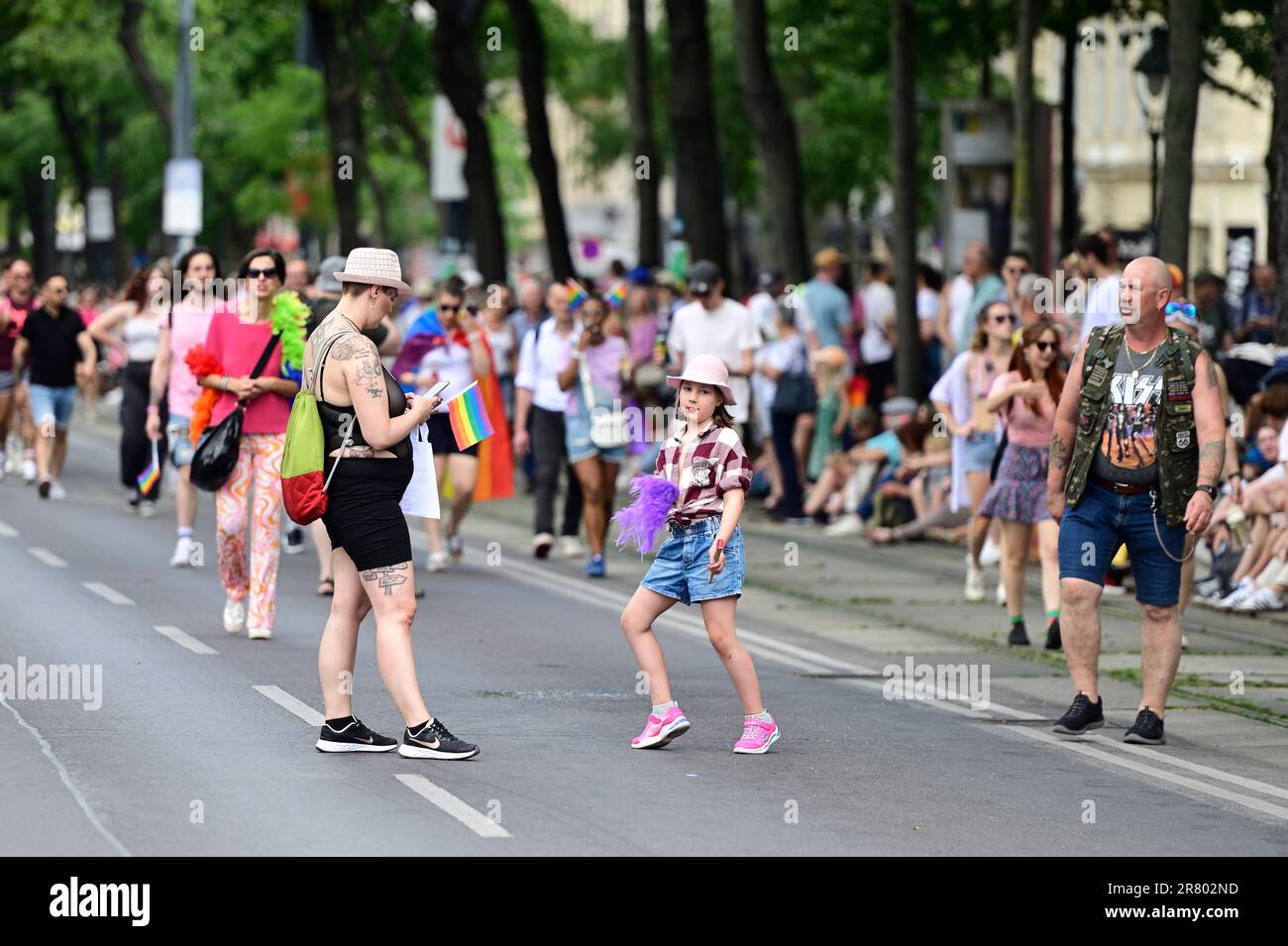 Vienna, Austria. June 17, 2023. Rainbow Parade on Vienna's Ringstrasse ...