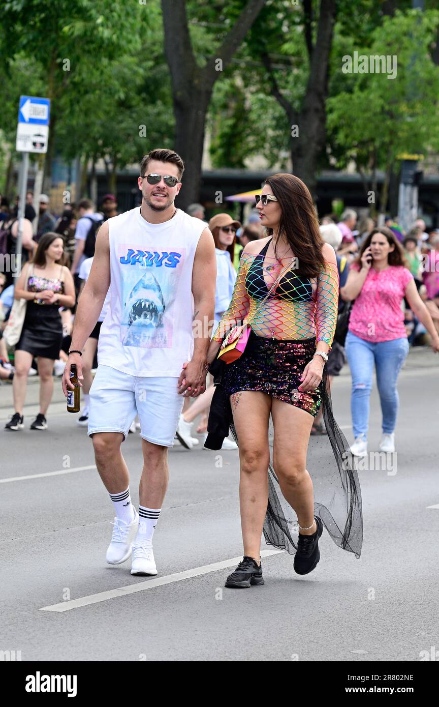 Vienna, Austria. June 17, 2023. Rainbow Parade on Vienna's Ringstrasse ...