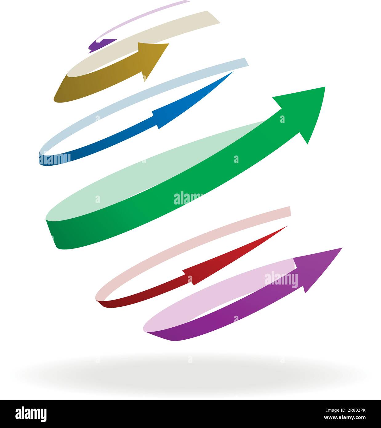 illustration of colorful arrows with different size and shape pointing ...