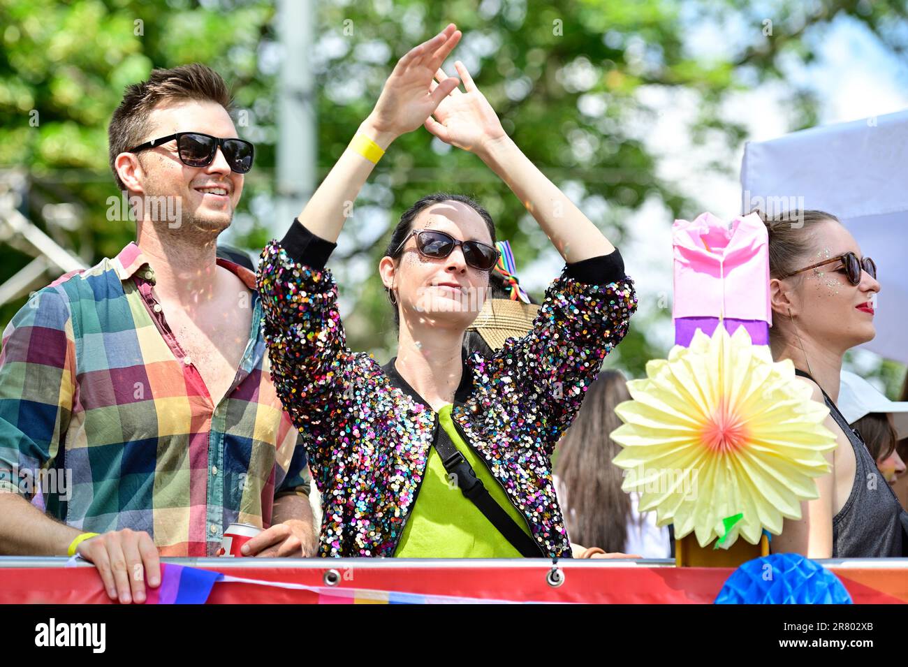 Vienna, Austria. June 17, 2023. Rainbow Parade on Vienna's Ringstrasse ...