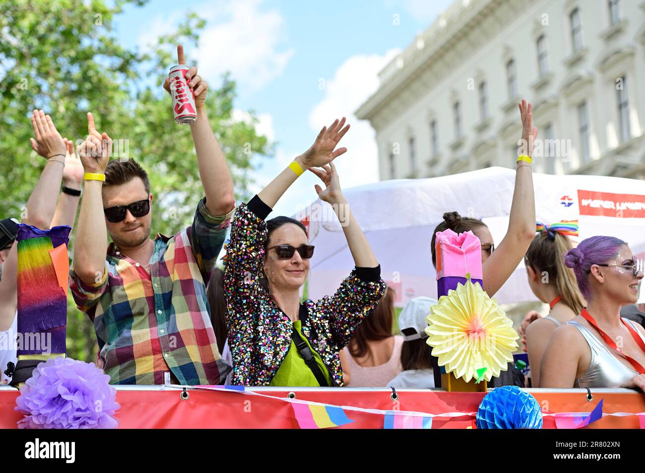Vienna, Austria. June 17, 2023. Rainbow Parade on Vienna's Ringstrasse ...