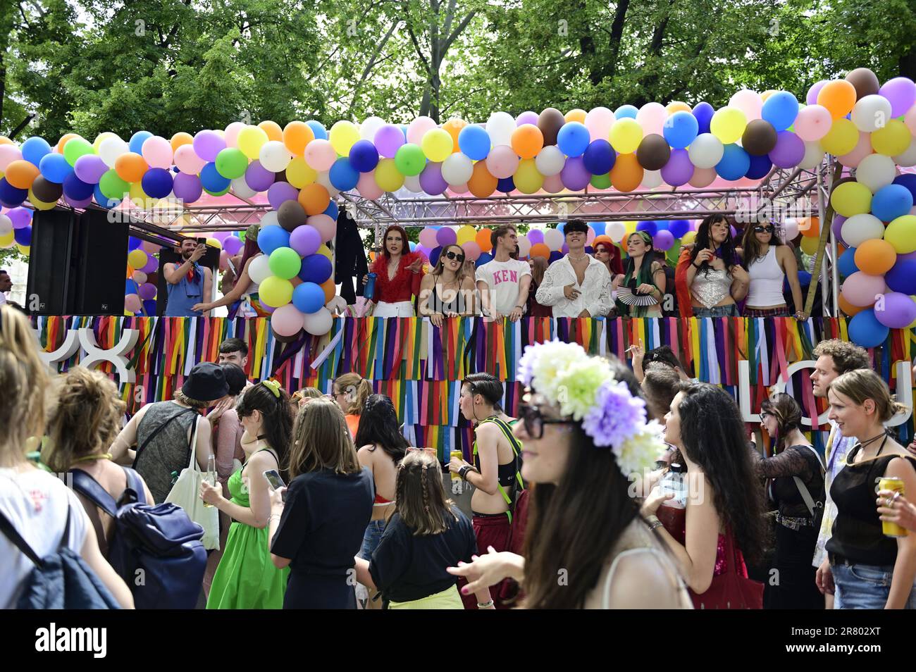Vienna, Austria. June 17, 2023. Rainbow Parade on Vienna's Ringstrasse ...