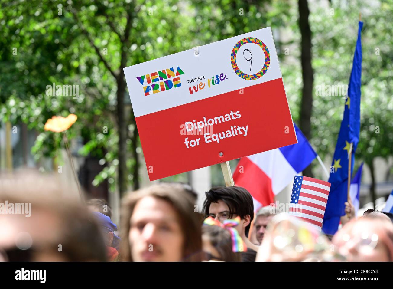 Vienna, Austria. June 17, 2023. Rainbow Parade on Vienna's Ringstrasse ...