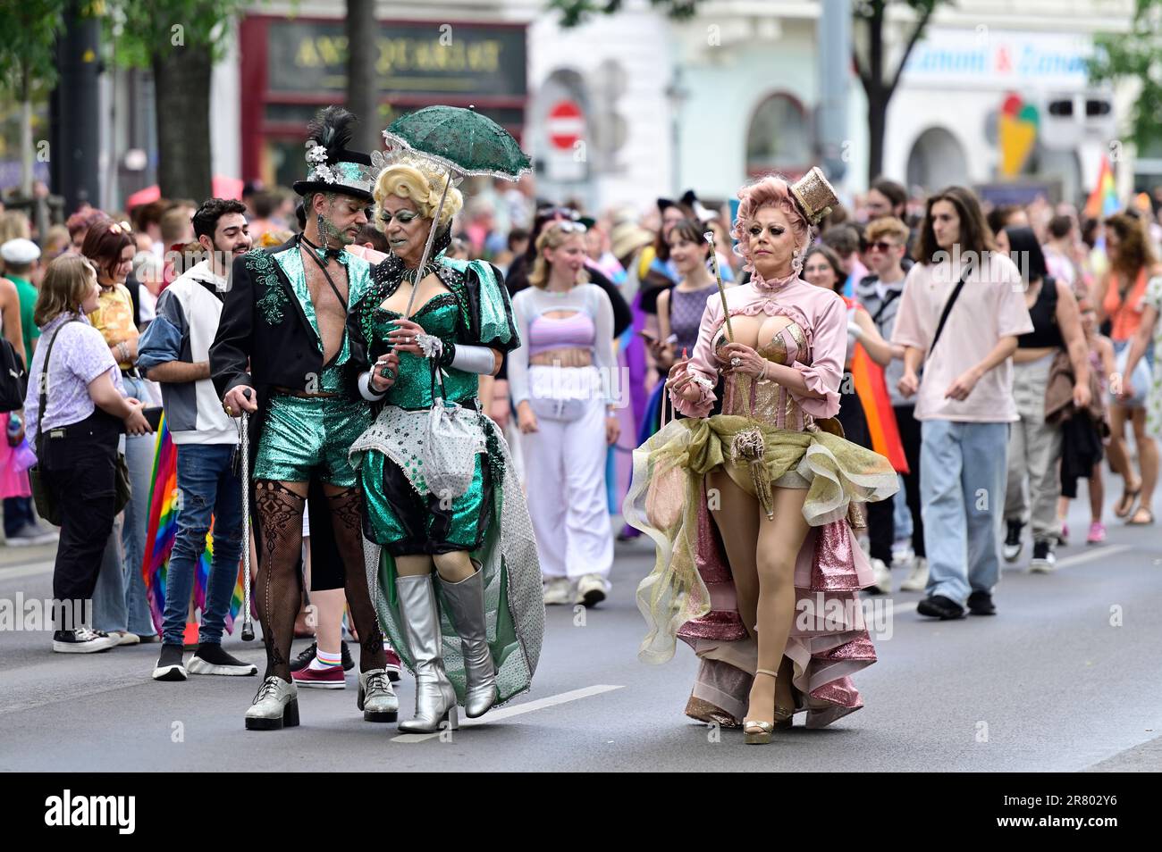 Vienna, Austria. June 17, 2023. Rainbow Parade on Vienna's Ringstrasse ...