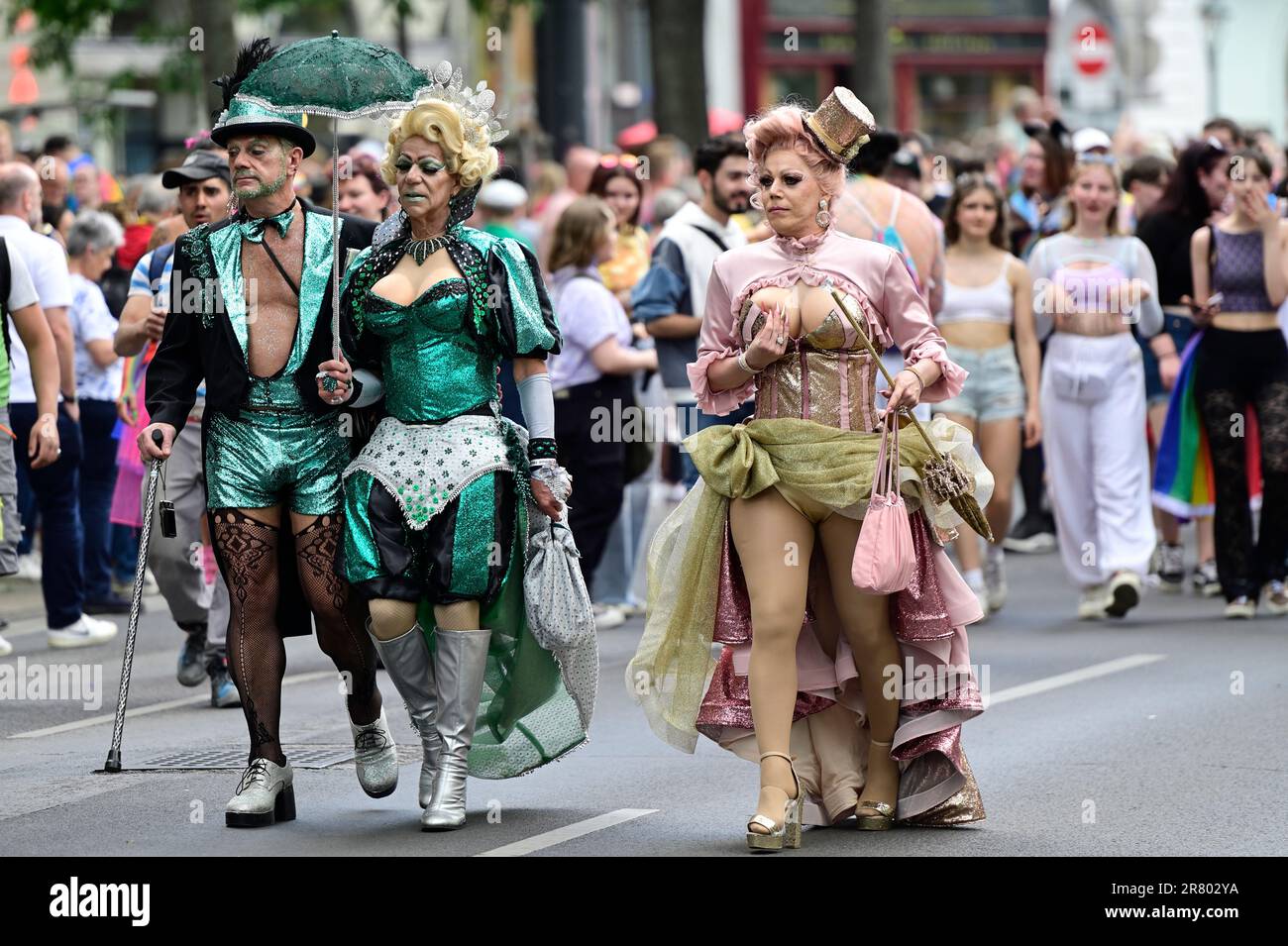 Vienna, Austria. June 17, 2023. Rainbow Parade on Vienna's Ringstrasse ...
