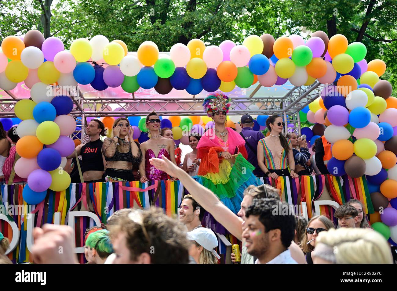 Vienna, Austria. June 17, 2023. Rainbow Parade on Vienna's Ringstrasse ...