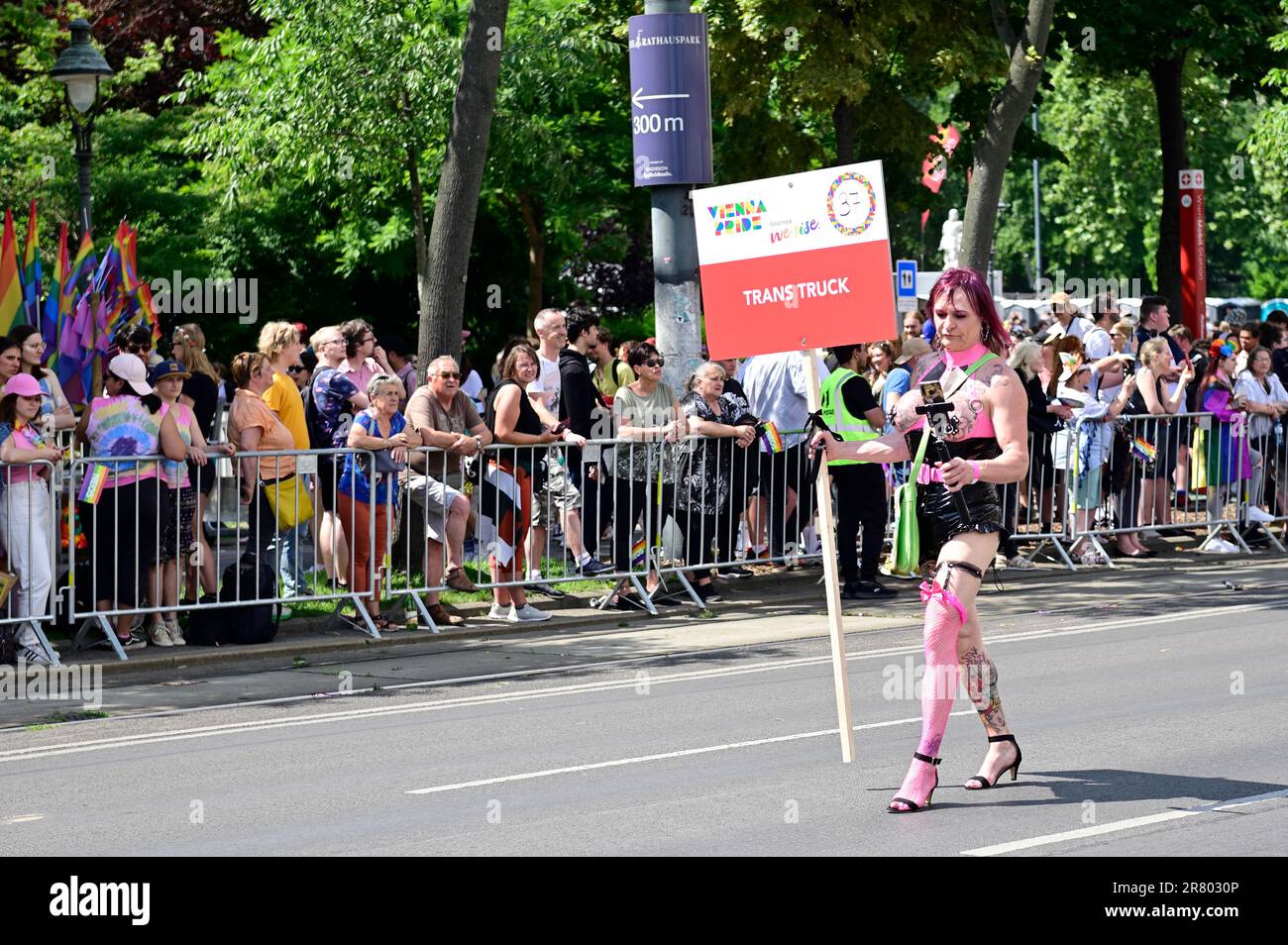 Vienna, Austria. June 17, 2023. Rainbow Parade on Vienna's Ringstrasse ...