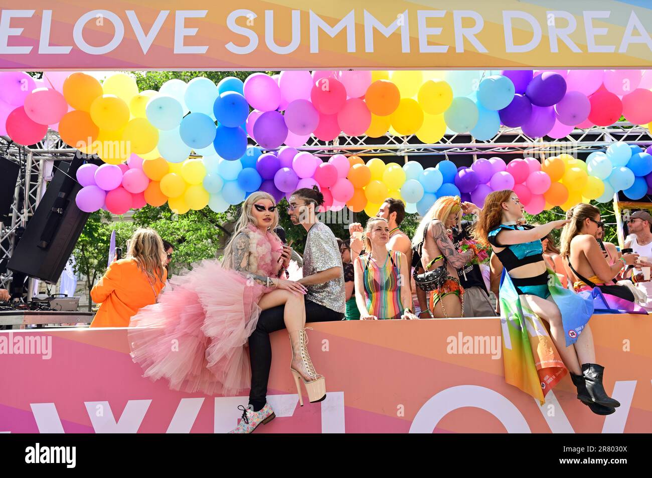 Vienna, Austria. June 17, 2023. Rainbow Parade on Vienna's Ringstrasse ...