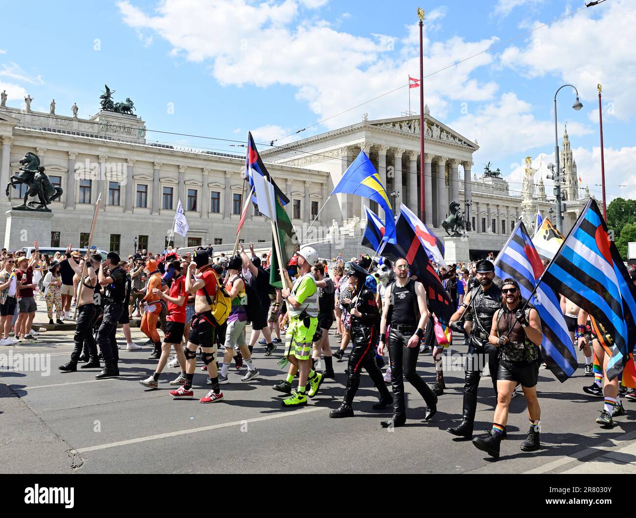 Vienna, Austria. June 17, 2023. Rainbow Parade on Vienna's Ringstrasse ...