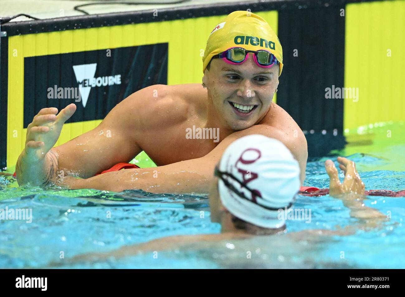Melbourne, Australia. 18th June, 2023. Isaac Cooper reacts after ...