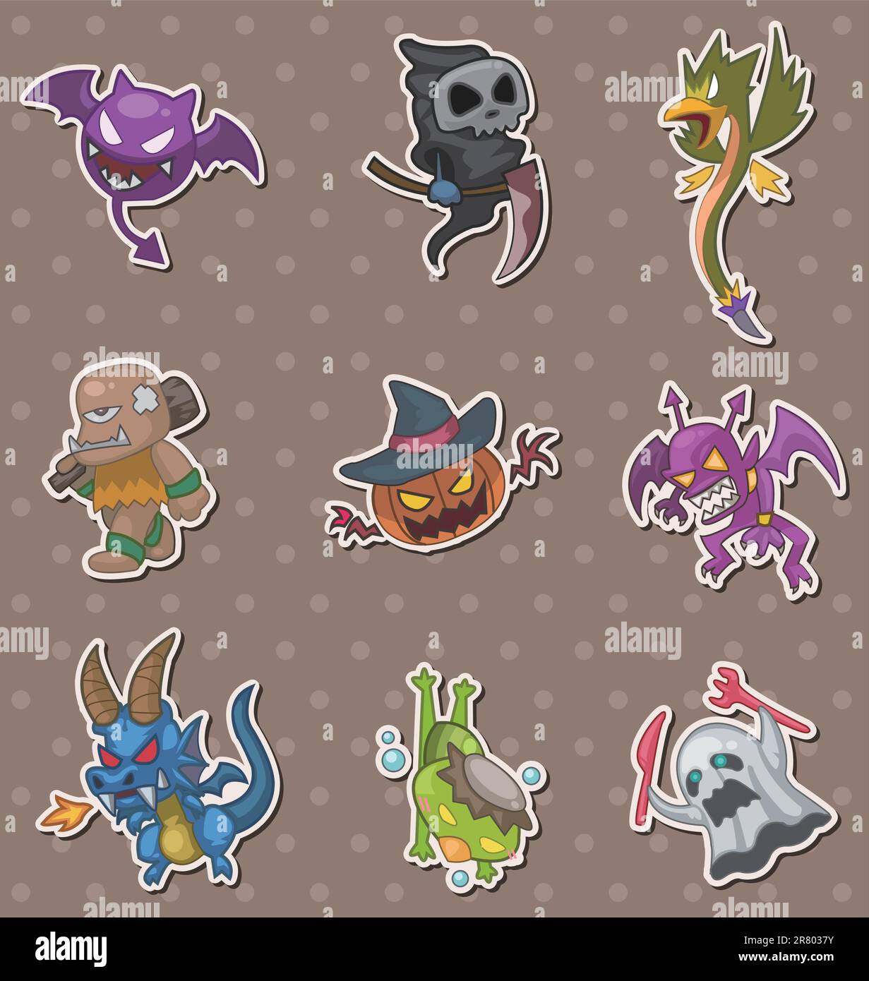 halloween monster stickers Stock Vector Image & Art - Alamy