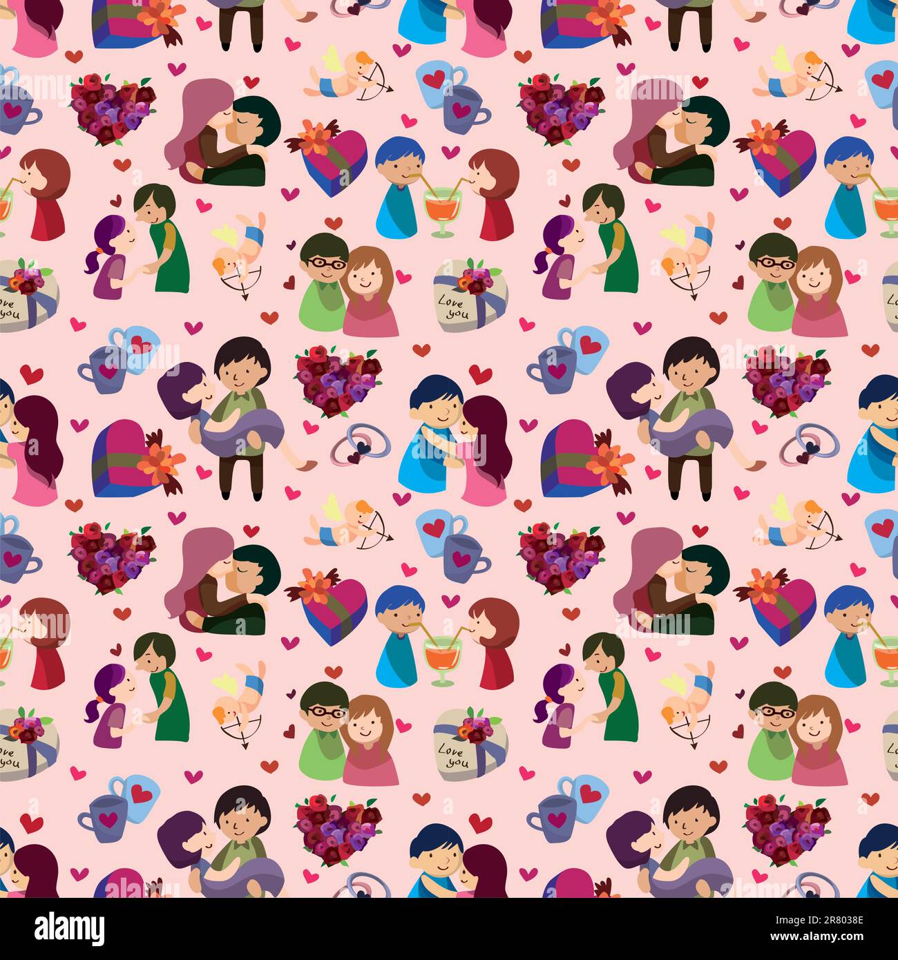 Valentine`s day pattern Stock Vector Images - Alamy