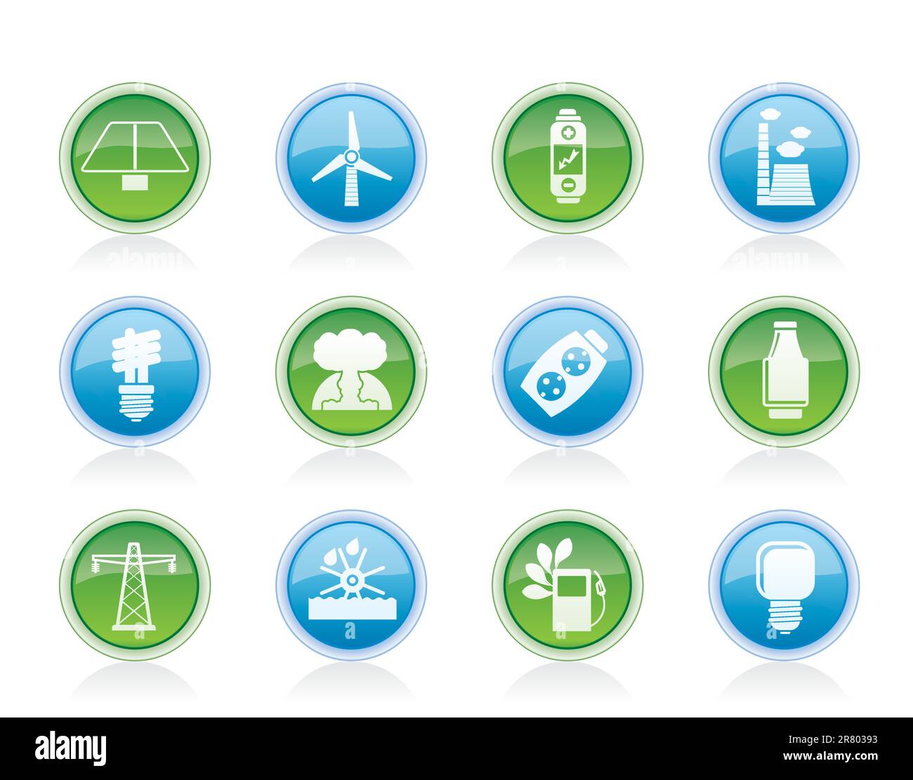 Power, energy and electricity icons - vector icon set Stock Vector ...