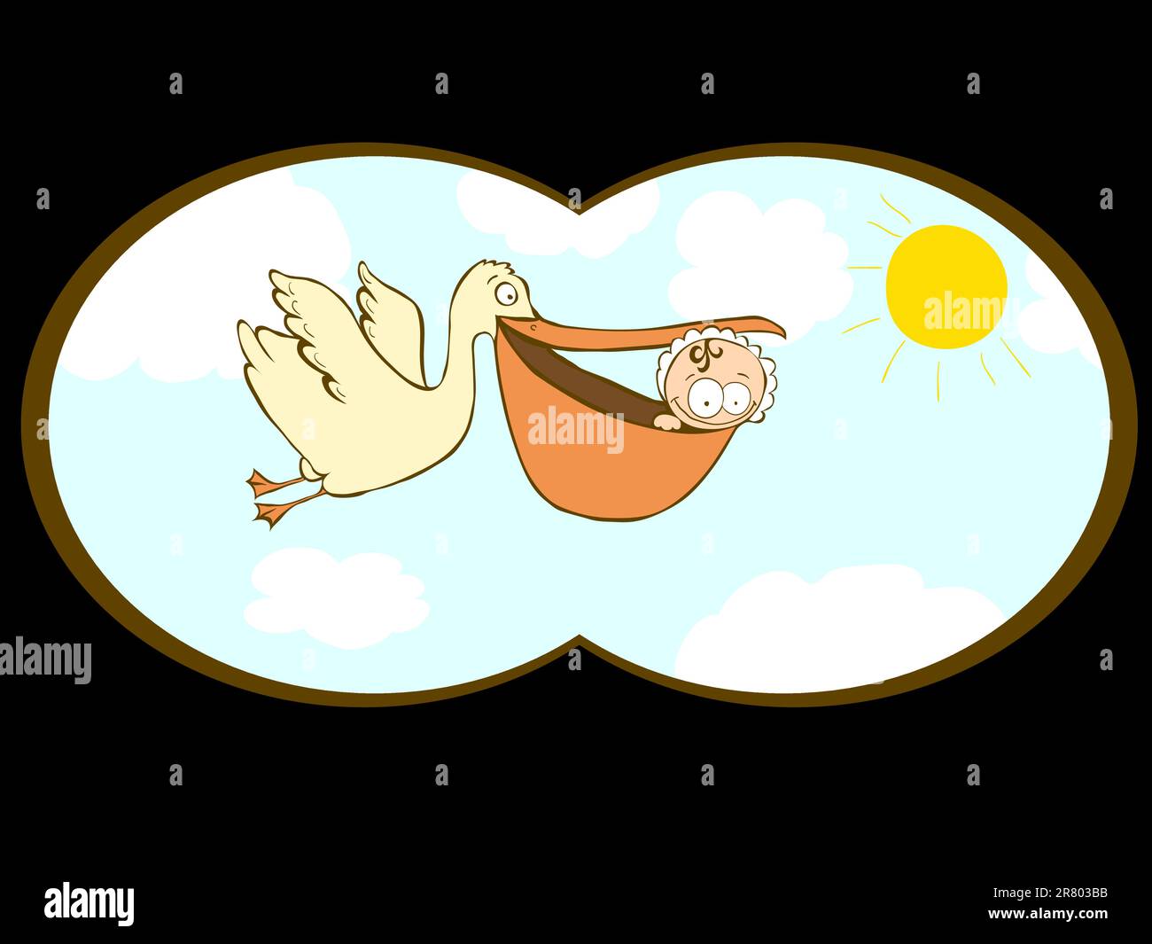 Pelican has a child in his beak Stock Vector Image & Art - Alamy
