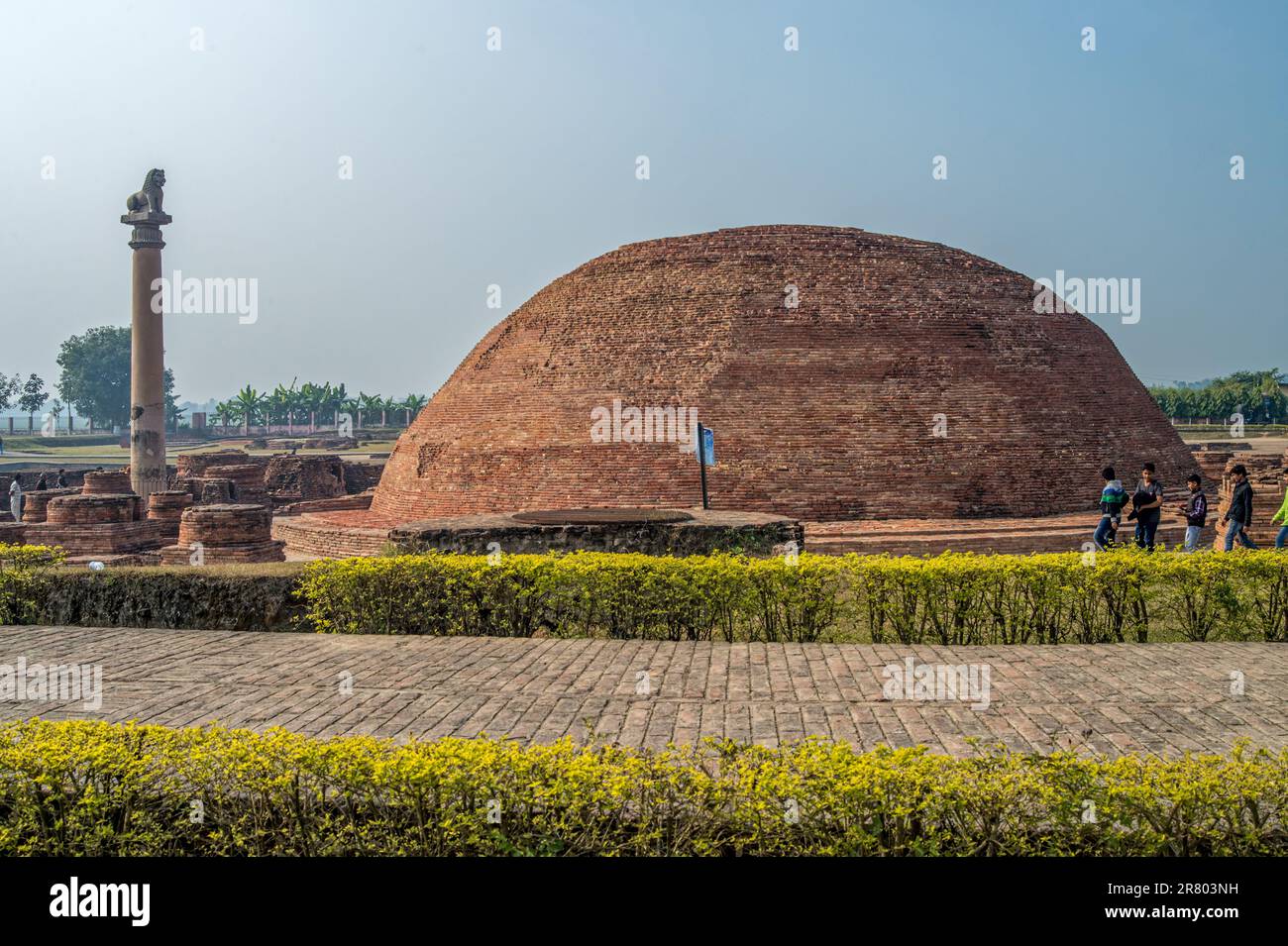 12 19 2014 Vintage Brick Stupa And Lion Pillar Kolhua Vaishali Bihar ...