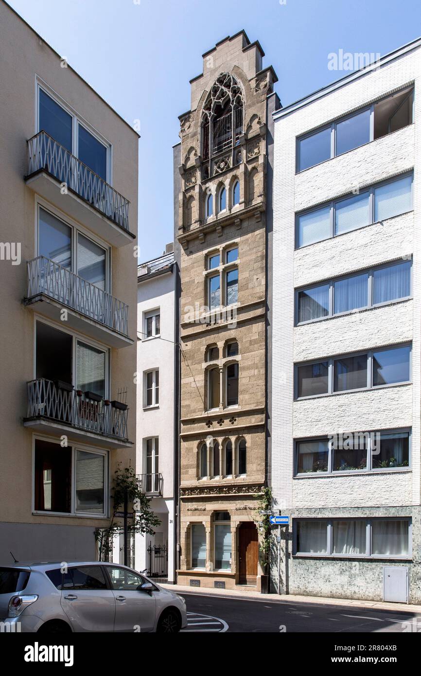 house at Steinfelder Gasse 33. Neo-Gothic building built by architect ...