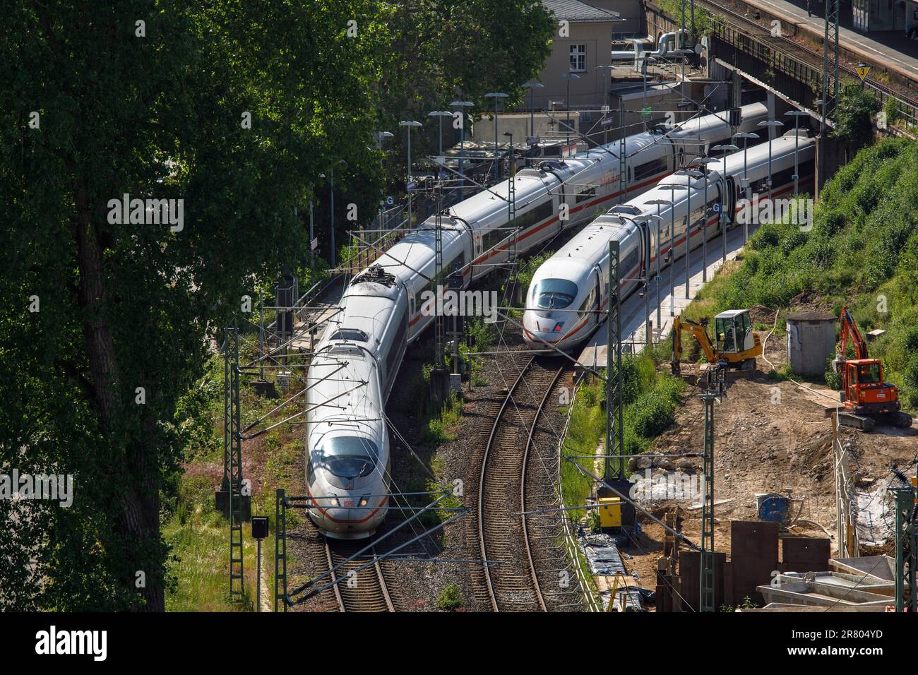 high-speed trains ICE 3 in the town district Deutz, Cologne, Germany ...