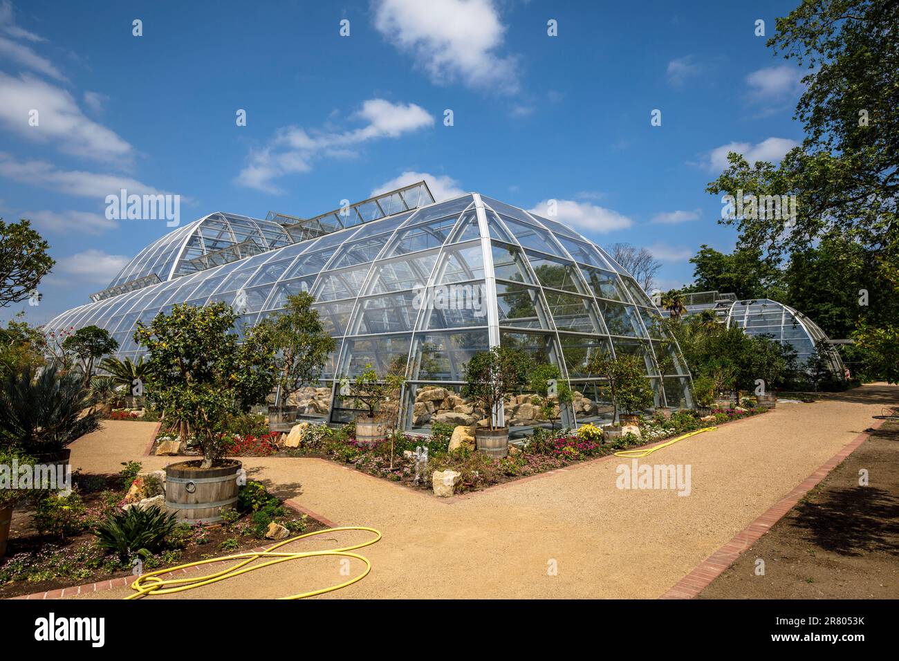 the new greenhouses of the Flora, Botanical Garden, Cologne, Germany ...