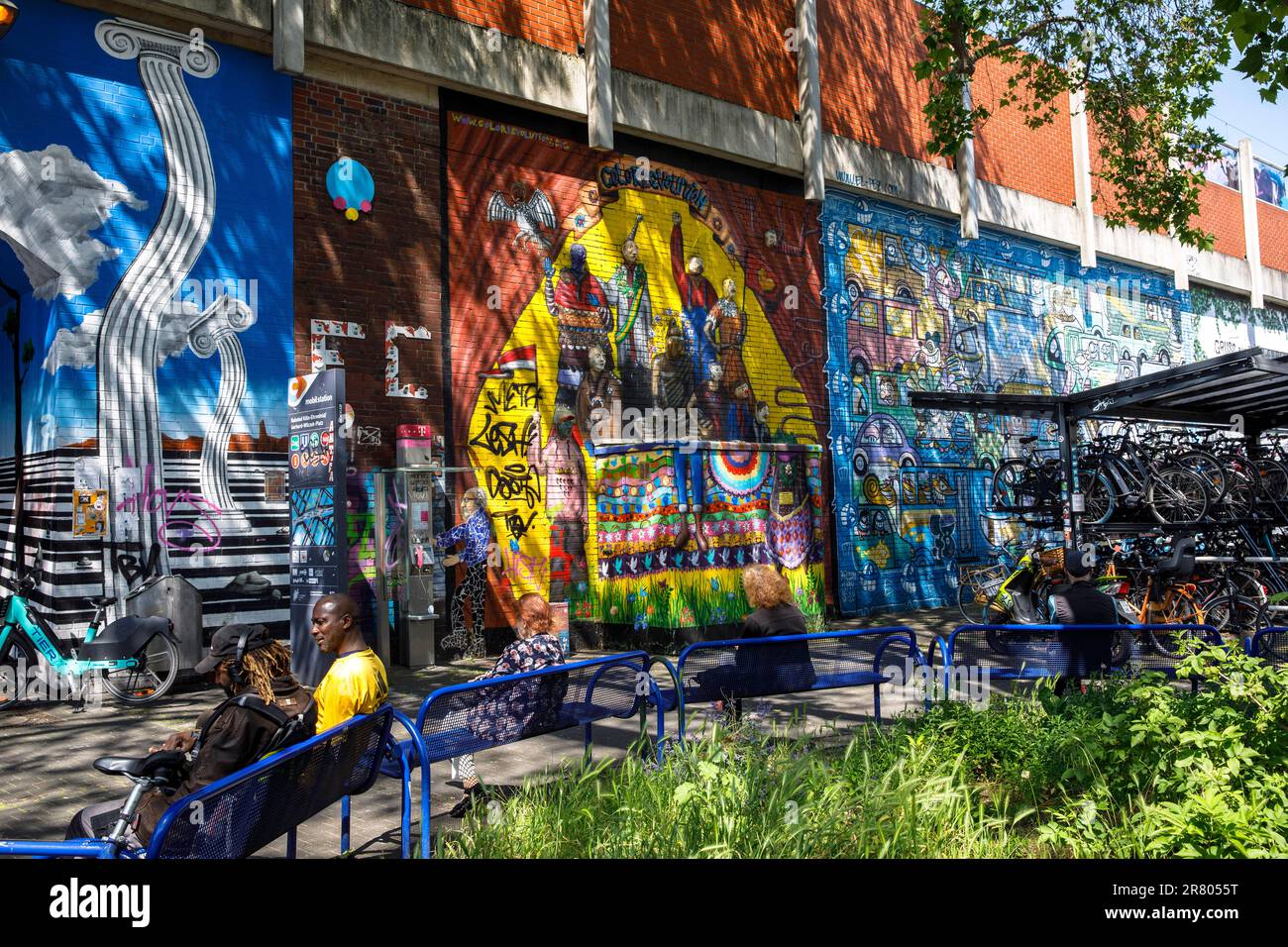 mural painting on the Gerhard-Wilczek square near station Ehrenfeld in ...