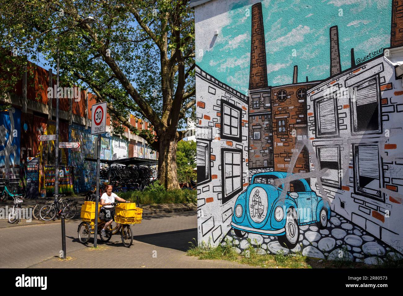 mural painting on the Gerhard-Wilczek square near station Ehrenfeld in ...
