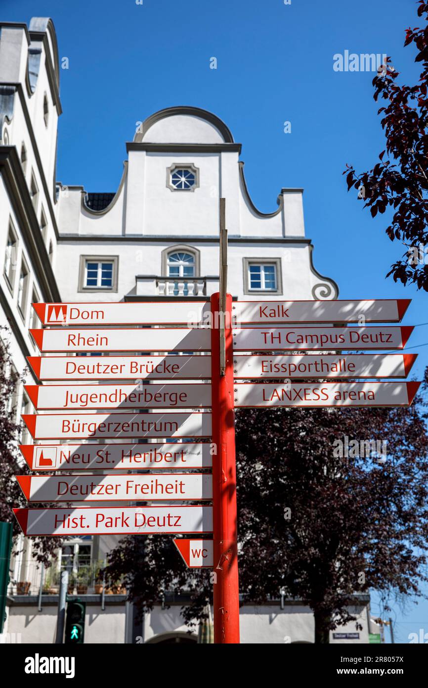 sign post on street Deutzer Freiheit in the district Deutz, Cologne ...