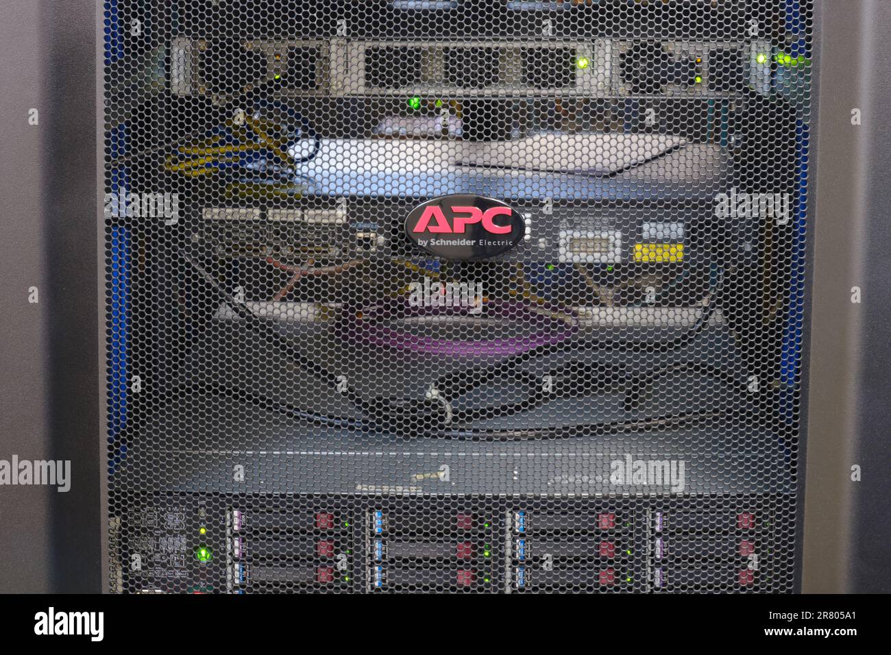 The datacenter is equipped with advanced server hardware APC cabinet ...