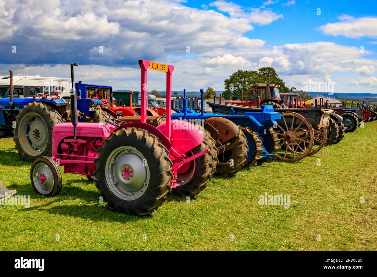 A display of preserved and restored tractors at the Abbey Hill Steam ...