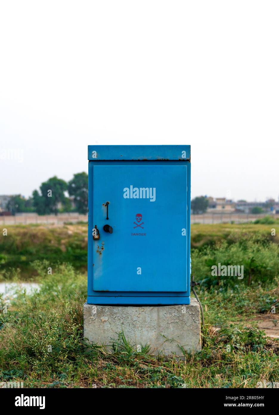 Power supply boards install on the road Stock Photo - Alamy