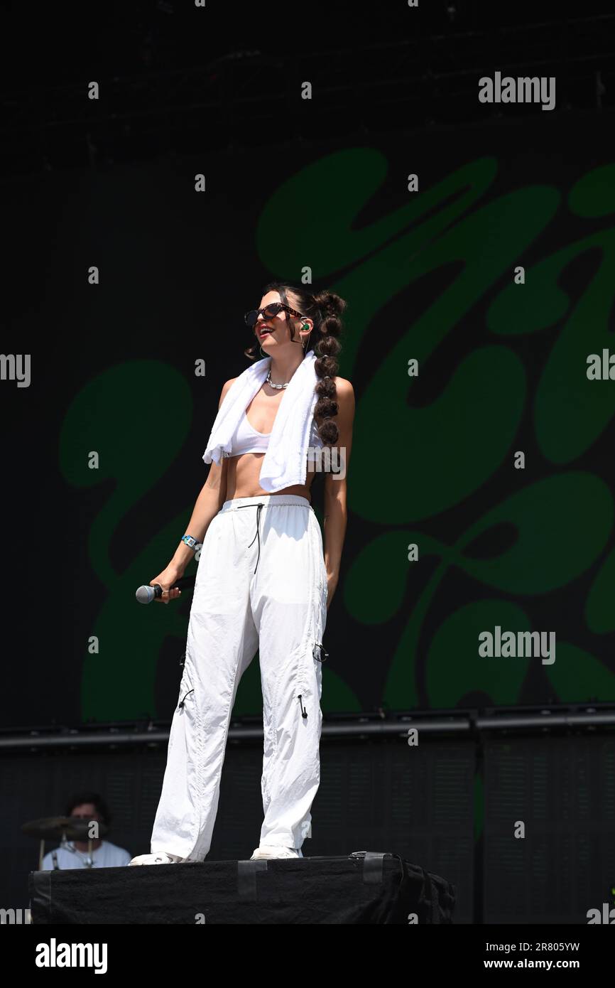 18 June 2023, Lower Saxony, Scheeßel: The German rapper "Nina Chuba ...