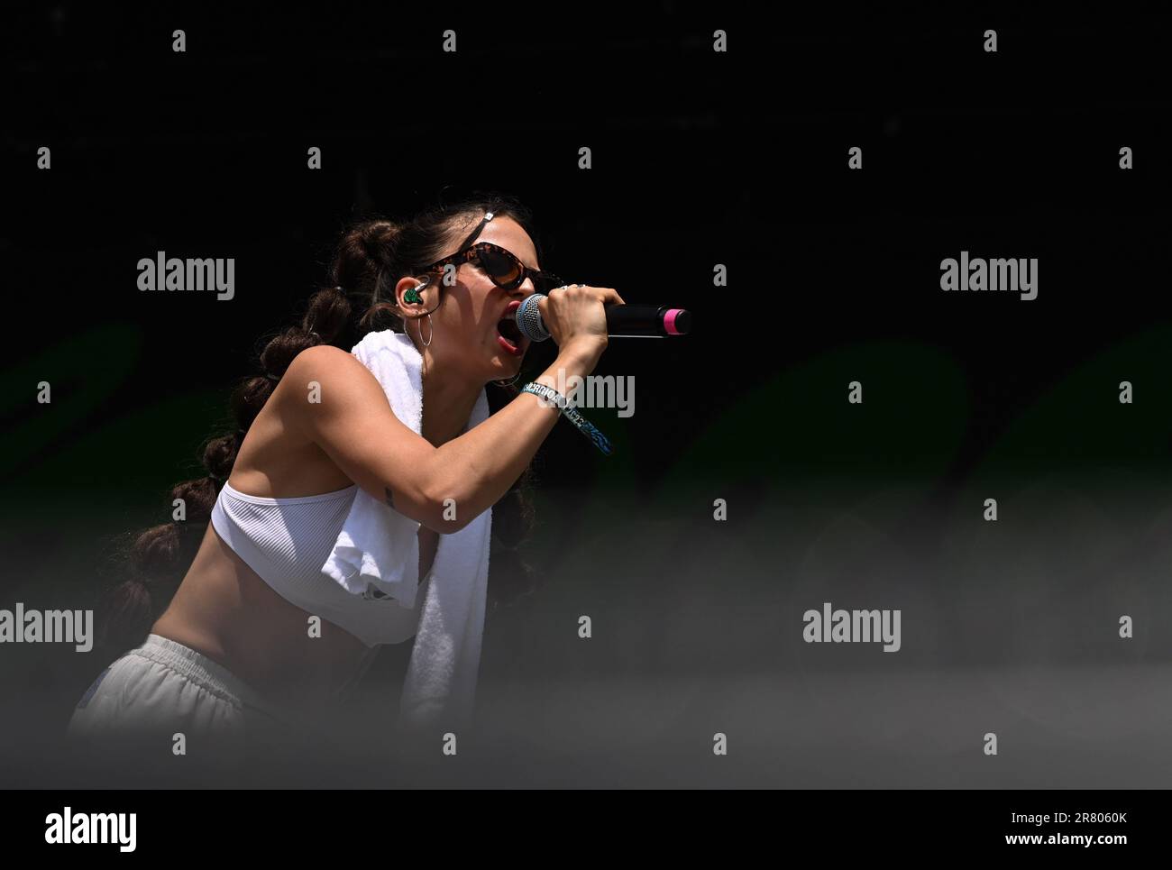 18 June 2023, Lower Saxony, Scheeßel: The German rapper "Nina Chuba ...