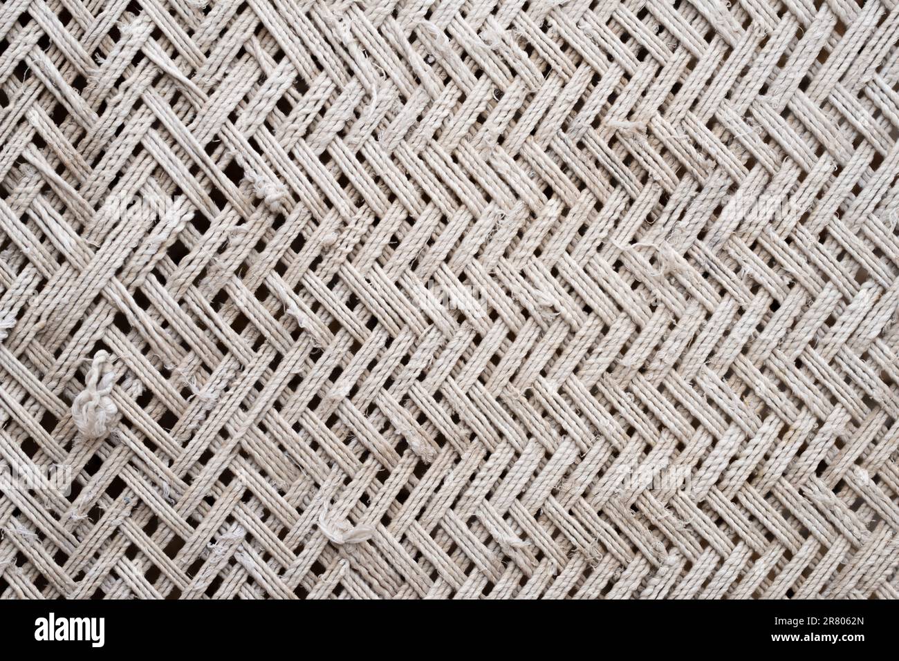 White cotton rope pattern interwoven for making traditional beds Stock ...