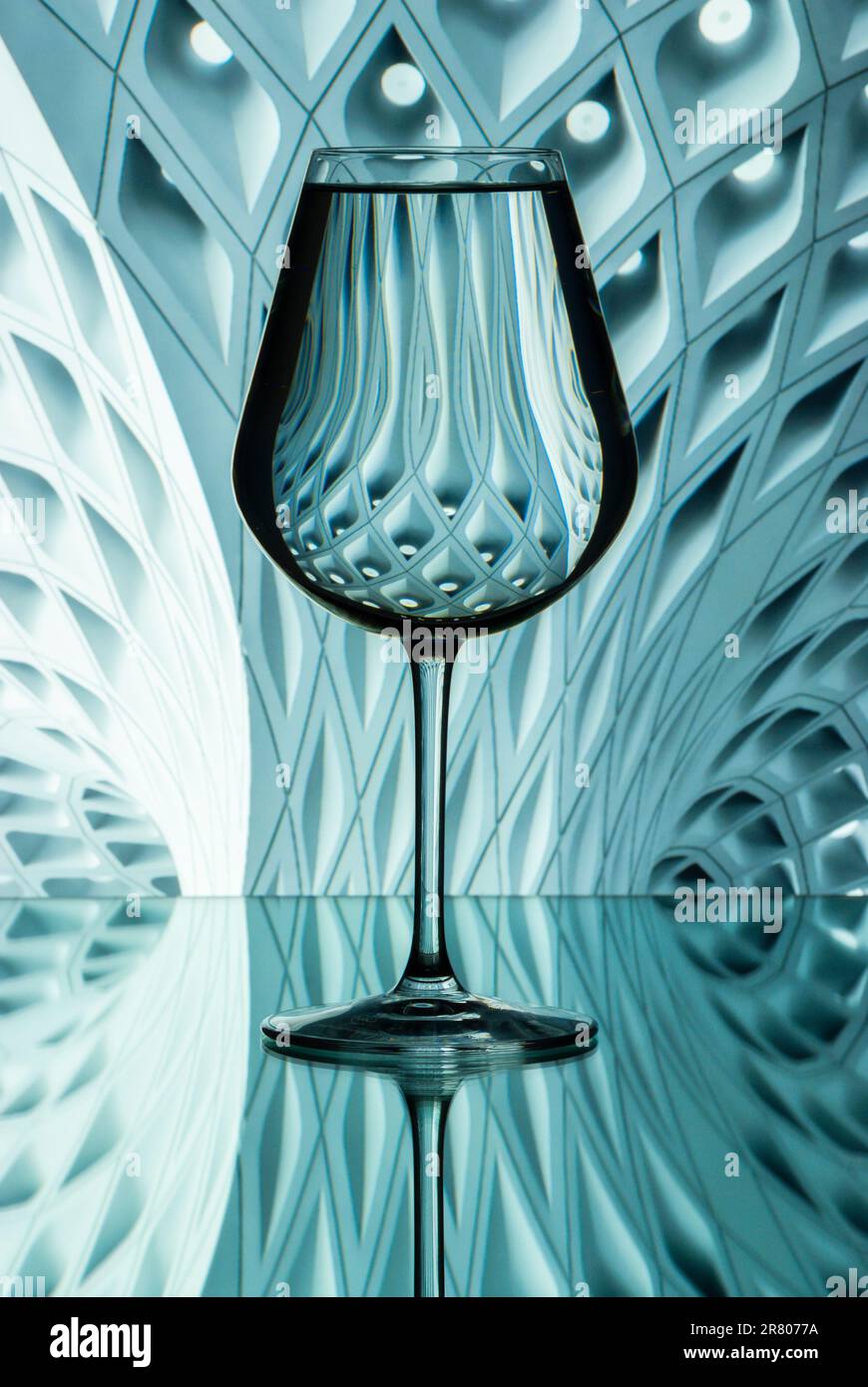 A glass of water faces a beautiful background Stock Photo - Alamy