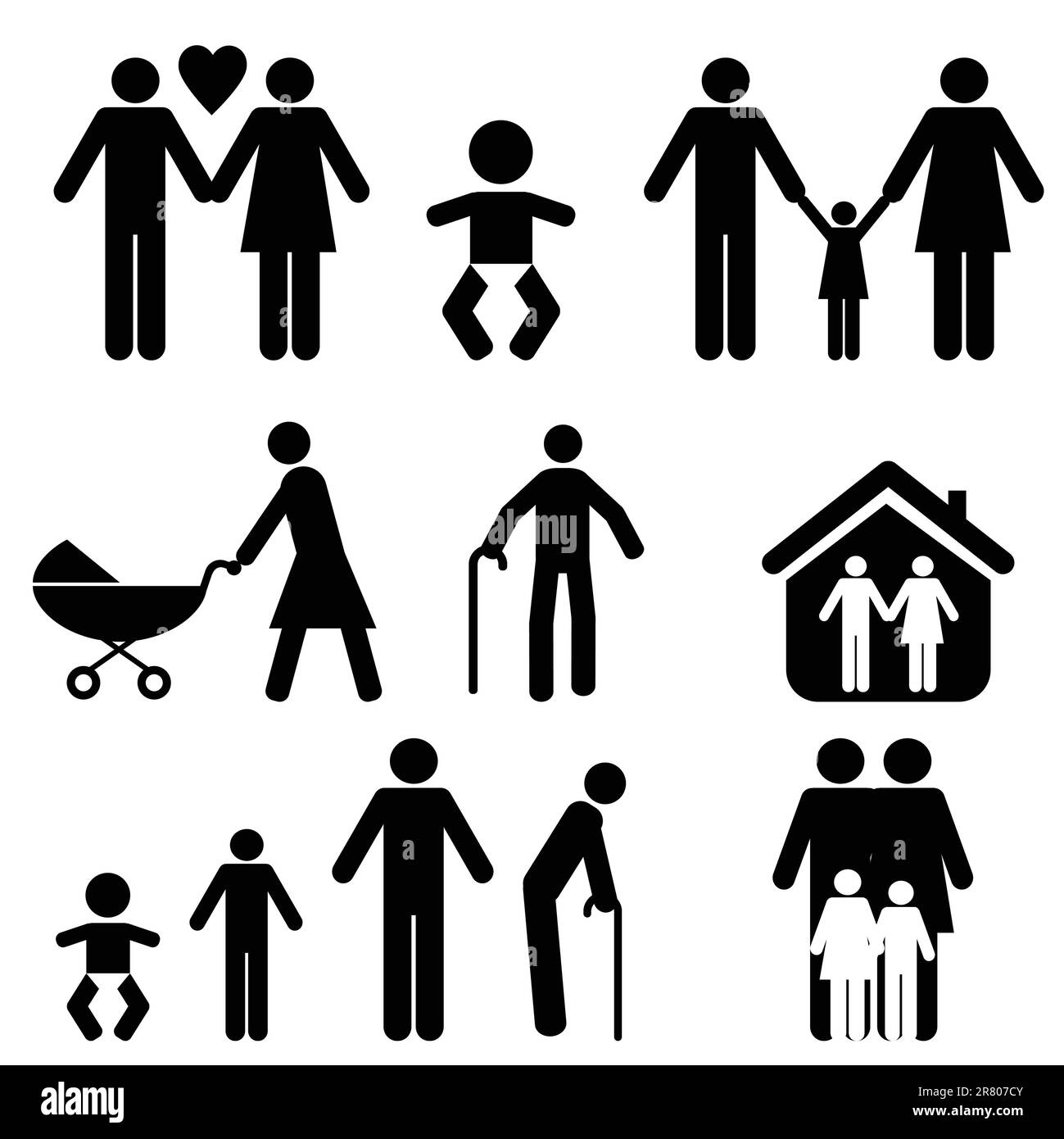 Family and life icon set Stock Vector Image & Art - Alamy