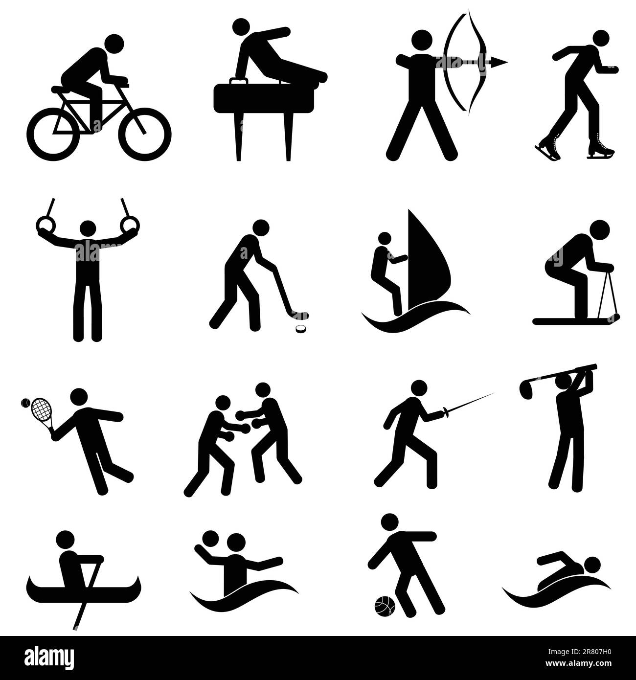 Sports and athletic icon set in black Stock Vector Image & Art - Alamy