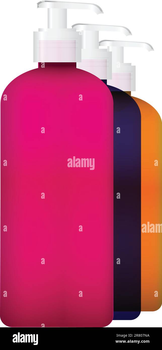 Three container of liquid cosmetics. Vector illustration Stock Vector ...