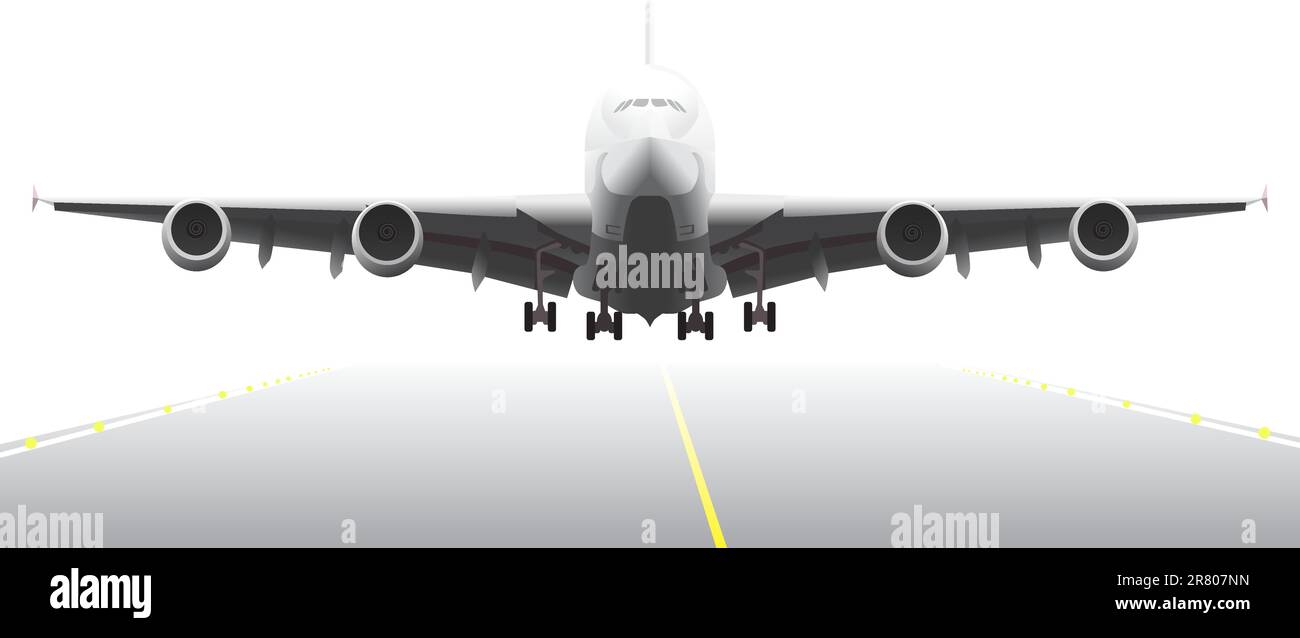 Landing aircraft illustration Stock Vector Image & Art - Alamy