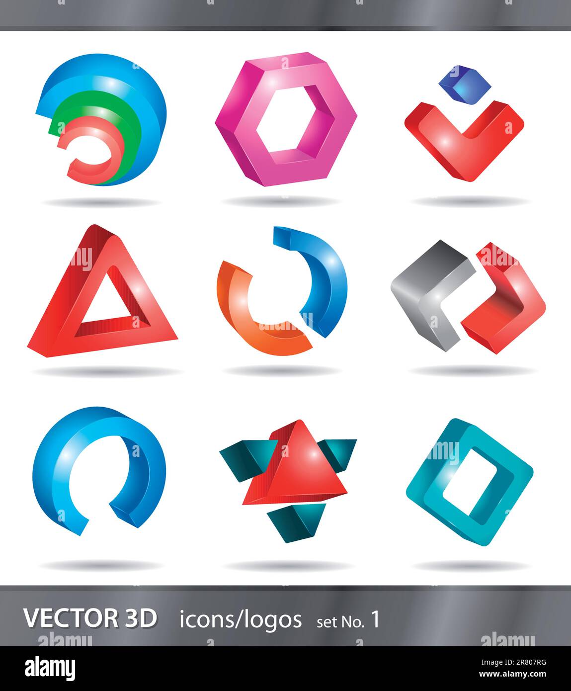 set of 3d icons or logos designs for branding Stock Vector Image & Art ...