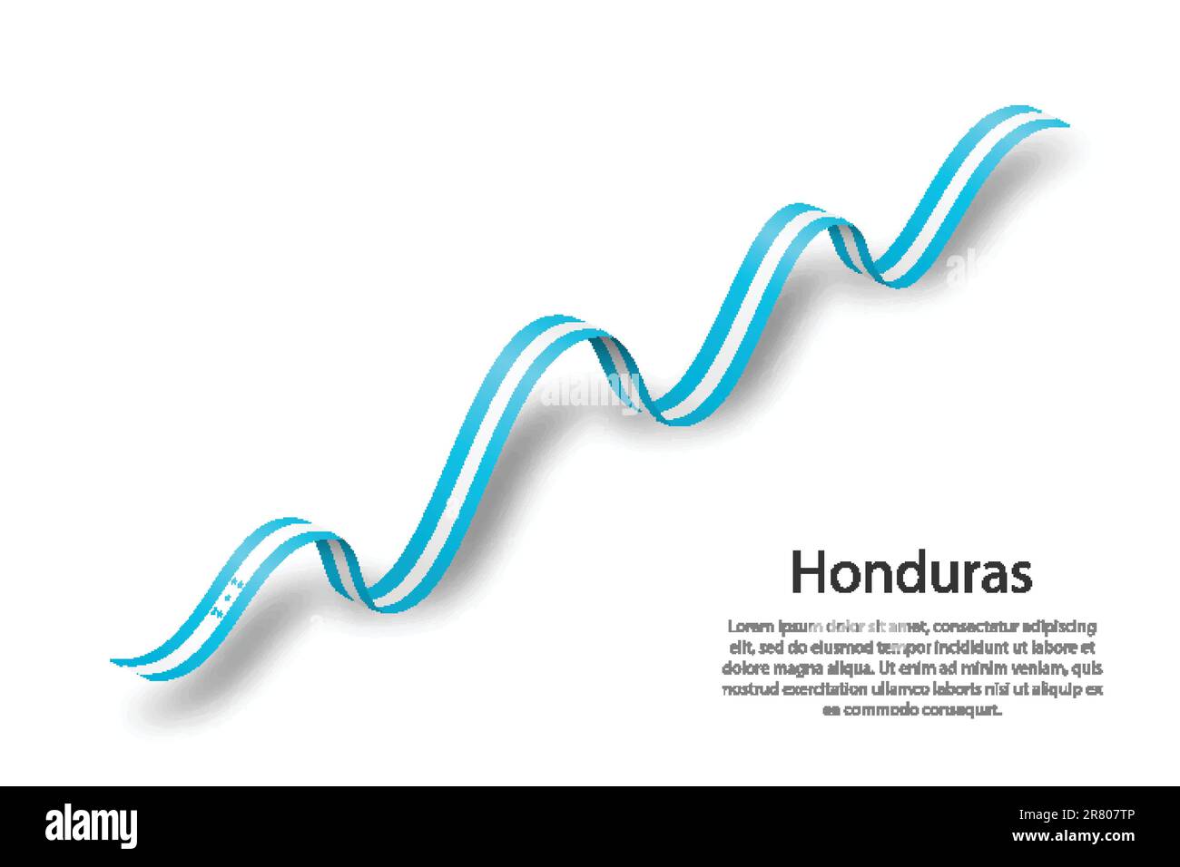 Waving ribbon or banner with flag of Honduras. Template for ...
