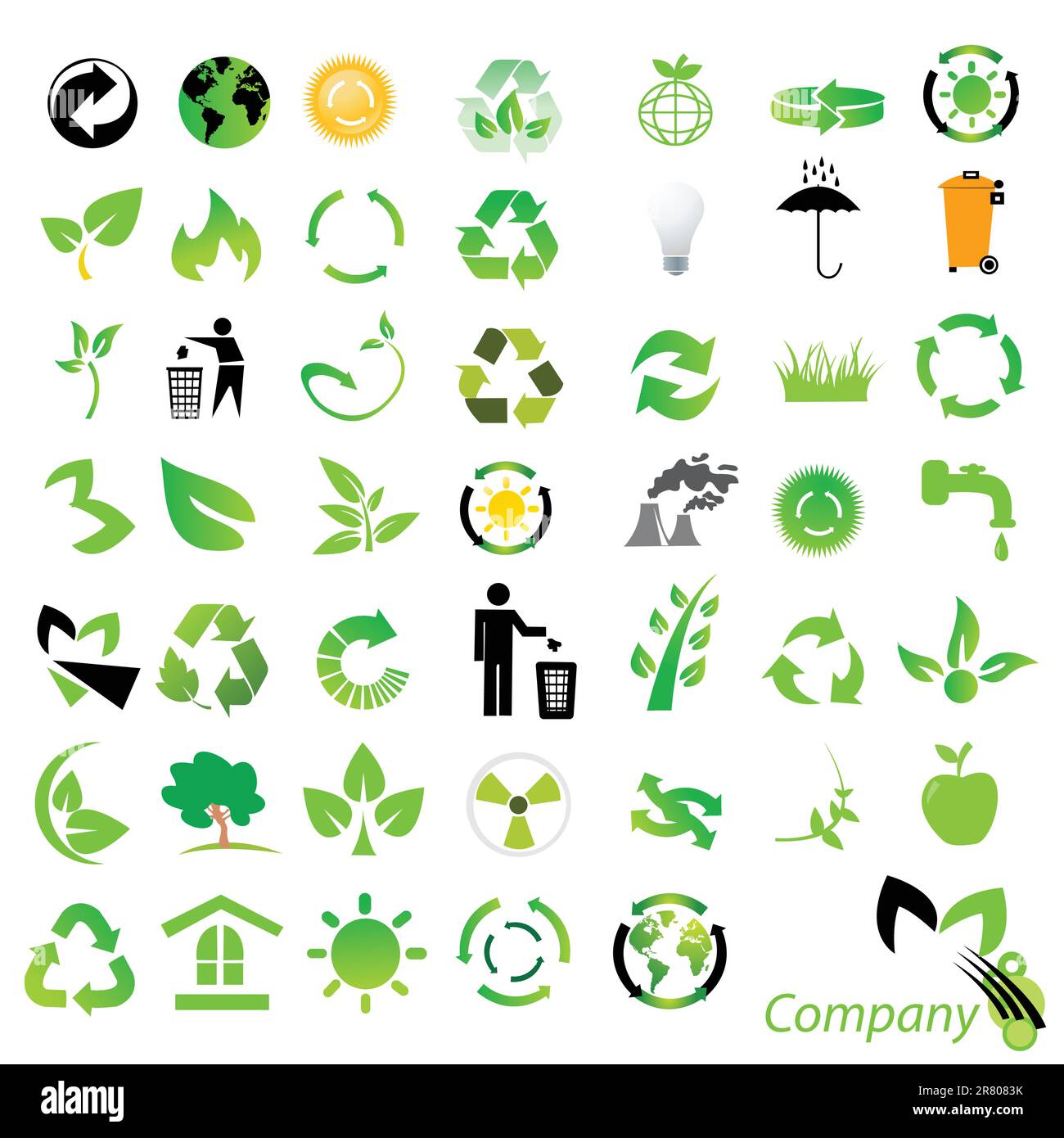 Vector set of environmental / recycling icons and logos Stock Vector ...